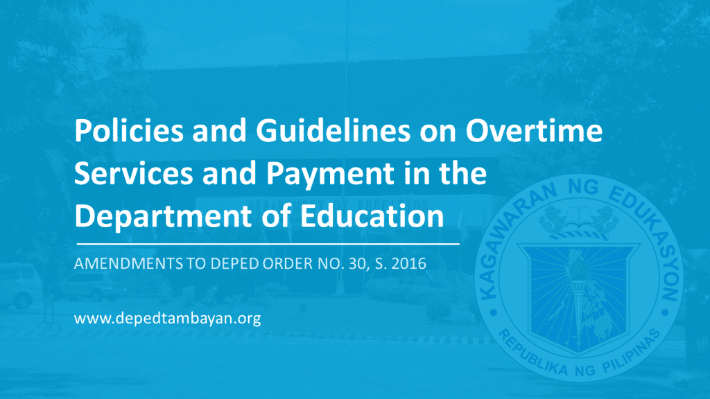 Policies and Guidelines on Overtime Services and Payment in the ...