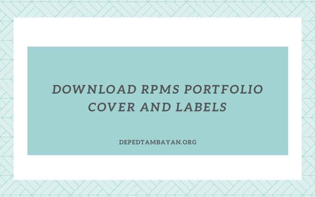 RPMS Portfolio Page Cover (Editable Word Format)