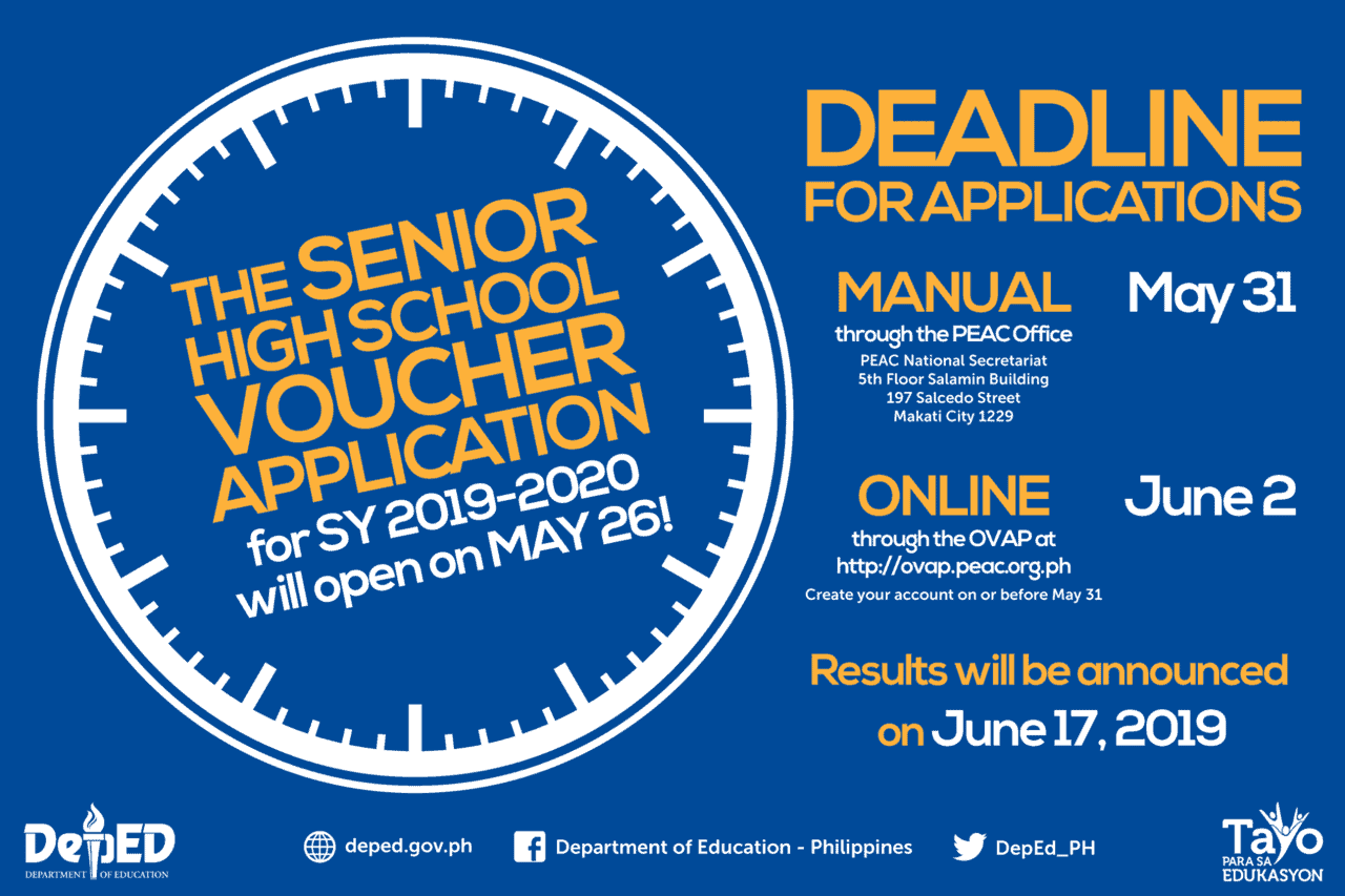 Application for Senior High School Voucher Program opens May 26