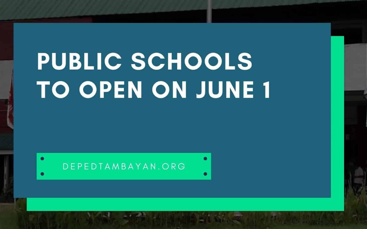 Public schools to open on June 1