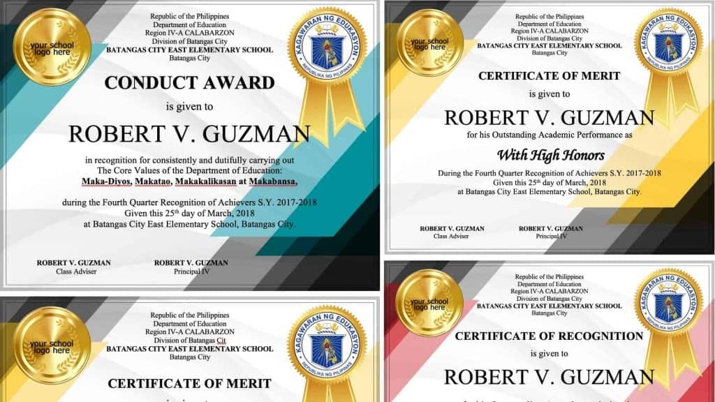 "AWARD CERTIFICATES" Editable and ready for printing