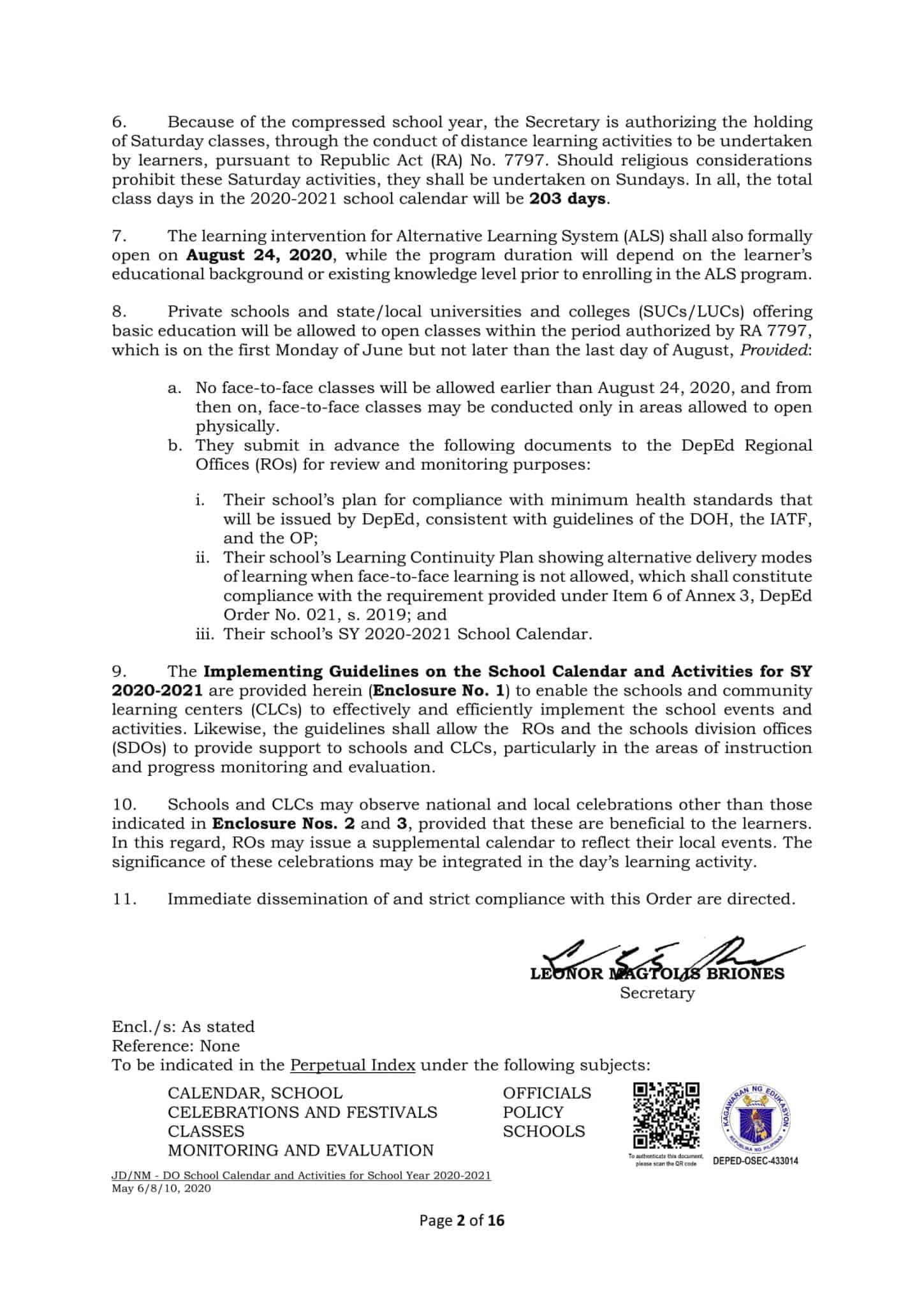 DepEd School Calendar and Activities for School Year 2020-2021